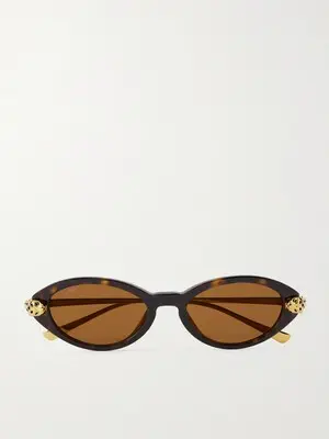 Cartier Panthère De Oval Sunglasses - Tortoiseshell
