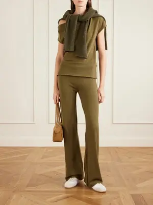 THE ELDER STATESMAN Flared Cashmere Pants