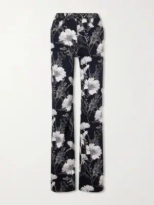 R13 Floral-print Straight-leg Jeans - Black