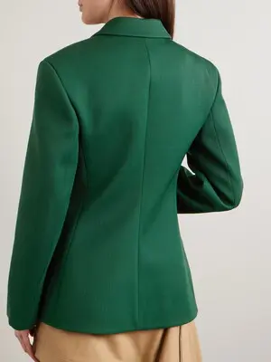 Loewe Wool-blend Twill Blazer - Green