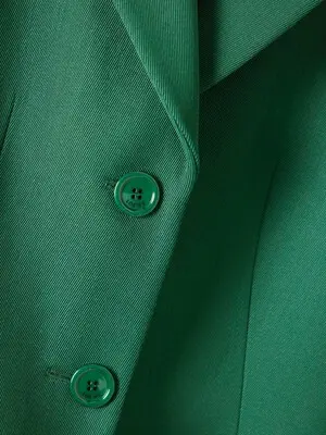 Loewe Wool-blend Twill Blazer - Green