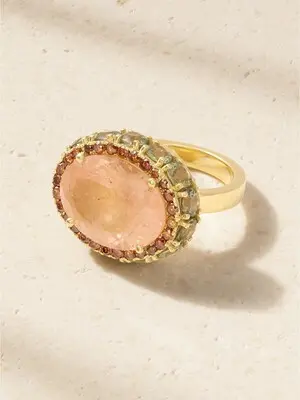 Ileana Makri 18-karat Gold Multi-stone Ring - Orange