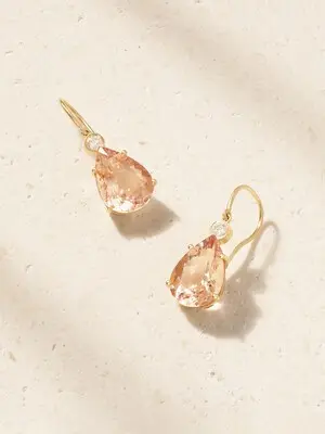Ileana Makri 14-karat Morganite And Diamond Drop Earrings - Gold