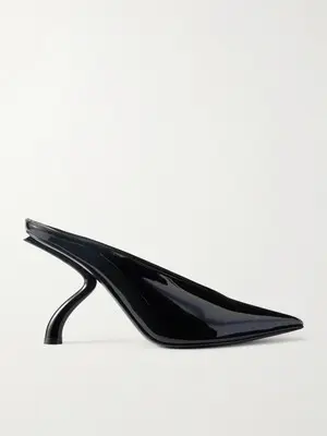 FERRAGAMO Itaca Patent-leather Mules - Black
