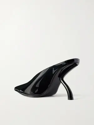 FERRAGAMO Itaca Patent-leather Mules - Black