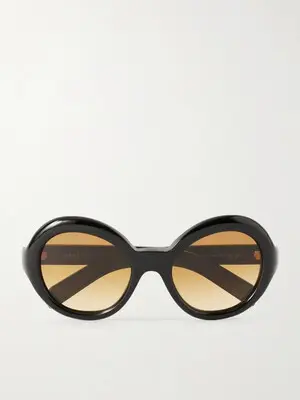 Prada Round-frame Acetate Sunglasses - Black