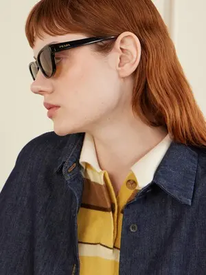 Prada D-frame Acetate Sunglasses - Black