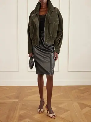 Saint Laurent Babylone Embellished Leather Mules - Brown