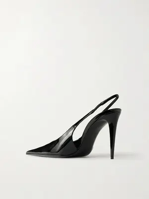 Saint Laurent Guermantes Patent-leather Slingback Pumps