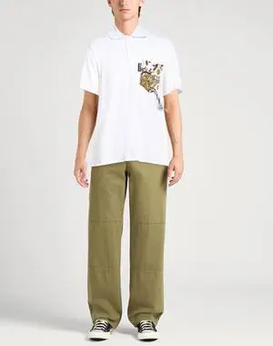 Just Cavalli Polo Shirt Cream Size Cotton, Viscose, Polyamide, Elastane