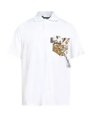 Just Cavalli Polo Shirt Cream Size Cotton, Viscose, Polyamide, Elastane
