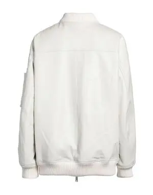 Dsquared2 Bomber Jacket In Ovine Leather, Wool, Polyamide, And Elastane
