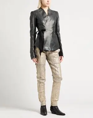 Rick Owens Single-breasted Leather Blazer - Black