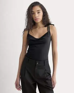 Everlane Tie-shoulder Tank Top - Black