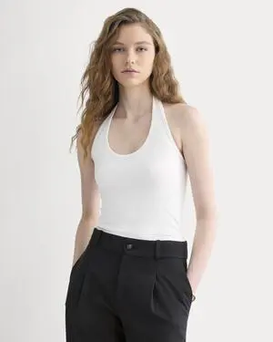 Everlane Halter Neck Knit Tank Top - Bone