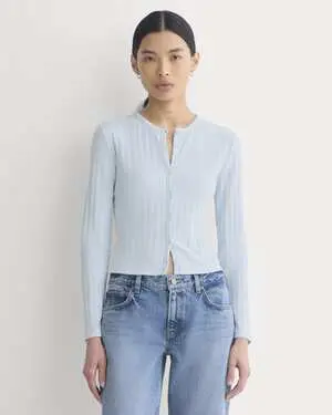 Everlane Pointelle Cardigan - Skywriting