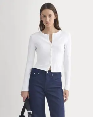 Everlane Pointelle Cardigan - White