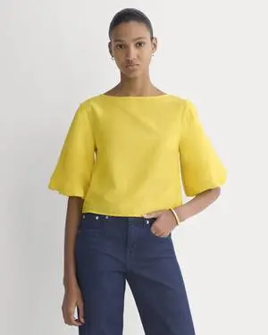 Everlane Bubble-sleeve Top - Passion Fruit