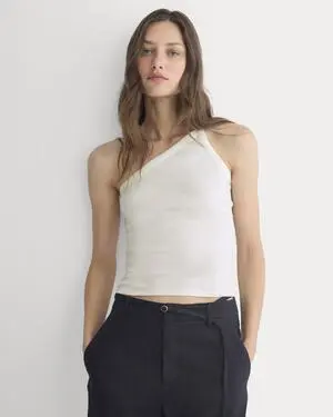 Everlane Cotton One-shoulder Tank Top - Bone