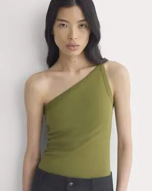 Everlane Cotton One-shoulder Tank Top - Mayfly
