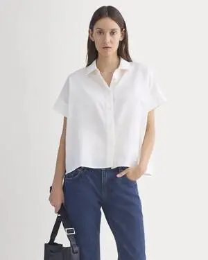 Everlane Scalloped-collar Square Shirt