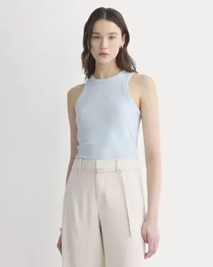 Everlane Pointelle Racerback Tank Top - Skywriting