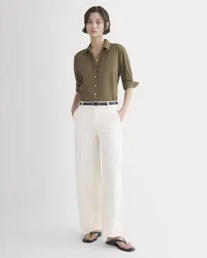 Everlane Seamed Wide-leg Pant - Bone