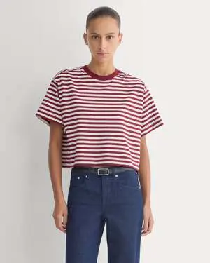 Everlane Jersey Cropped T-shirt - Cabernet/birch