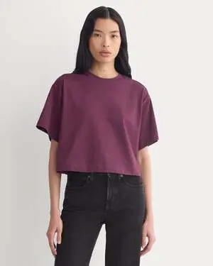 Everlane Jersey Cropped T-shirt - Deep Plum