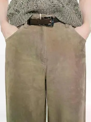 Brunello Cucinelli Panelled Leather Trousers - Neutrals
