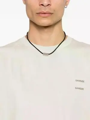 SAMSOE SAMSOE Joel Logo-print T-shirt - Neutrals