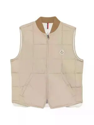 Moncler Elberton Square-quilted Gilet - Neutrals