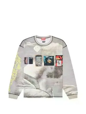 DIESEL® Graphic-pattern Long Sleeve T-shirt