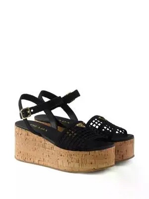 Prada Crochet Platform Sandals