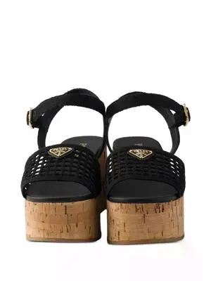 Prada Crochet Platform Sandals