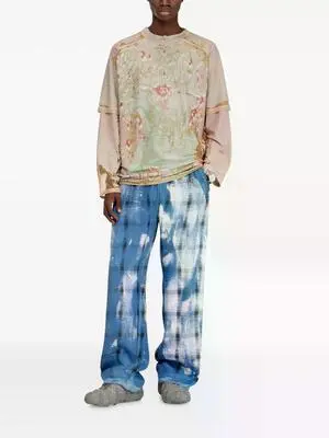 DIESEL® T-shirt In Printed Devoré Jersey - Neutrals