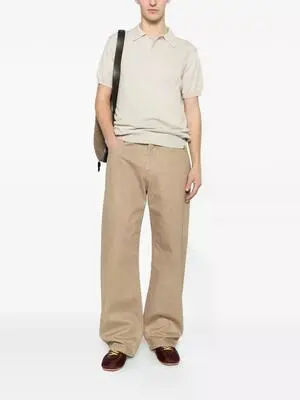Woolrich Short-sleeve Knitted Polo Shirt - Neutrals