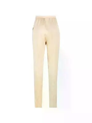 Saint Laurent Pleated Silk Trousers - Neutrals