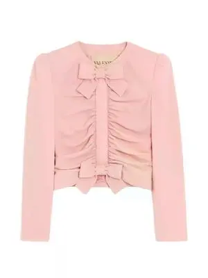 Valentino Garavani Bow-appliqué Cropped Jacket - Pink