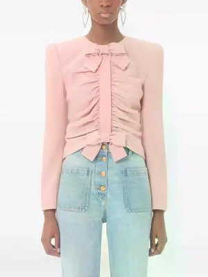 Valentino Garavani Bow-appliqué Cropped Jacket - Pink