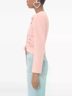 Valentino Garavani Bow-appliqué Cropped Jacket - Pink