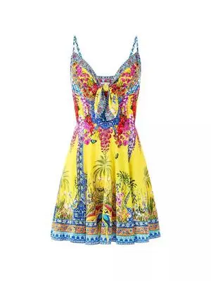 Camilla Tie-front Mini Dress - Yellow