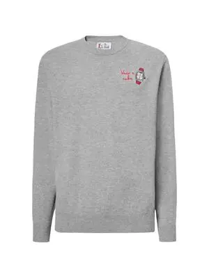 MC2 SAINT BARTH Embroidered Crew-neck Sweater - Grey