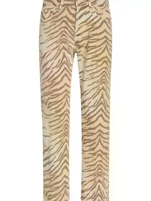 Good American Tiger-print Denim Trousers