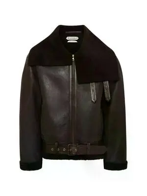 JW Anderson Shearling Belted Jacket - Brown