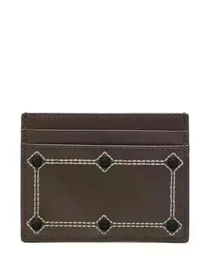 Etro Embroidered Leather Cardholder - Brown