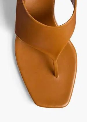 Khaite Marlow Mule In Glazed Leather - Cuoio