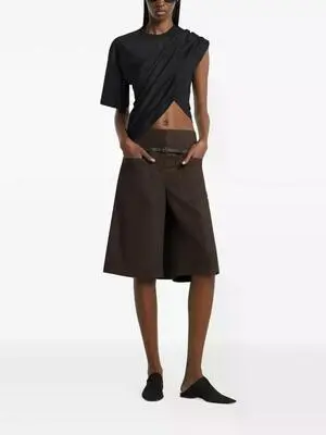 COURREGES Asymmetric Draped T-shirt - Black