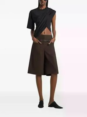COURREGES Asymmetric Draped T-shirt - Black