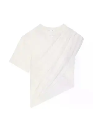 COURREGES Asymmetrical-sleeve T-shirt - White